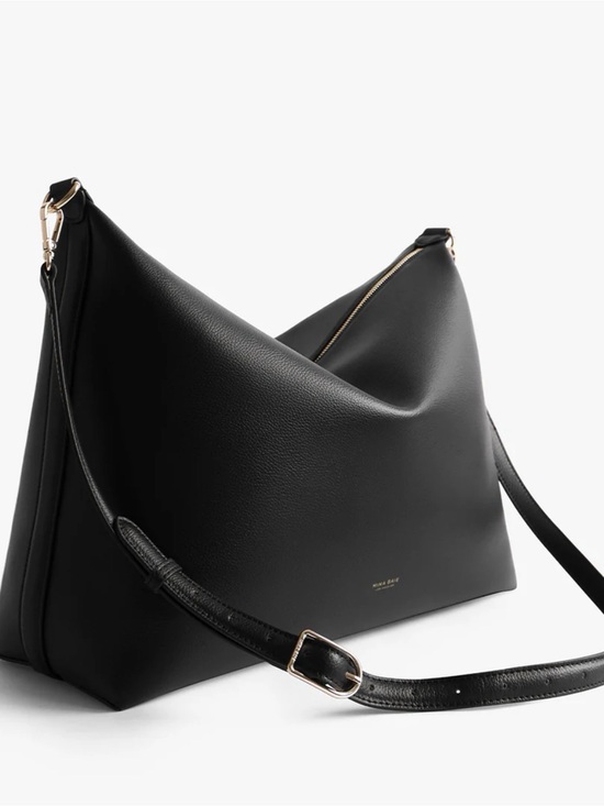 Mina Baie | Bags | Mina Baie Sienna Midi In Black Gold Vegan | Poshmark